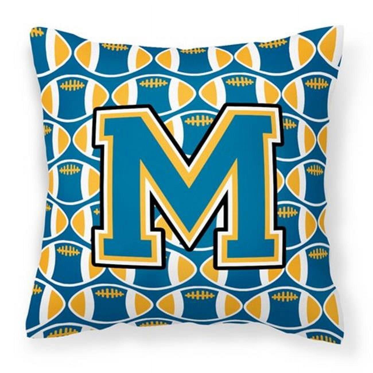 Letter M Football Blue & Gold Fabric Decorative Pillow - Blue & Gold ...