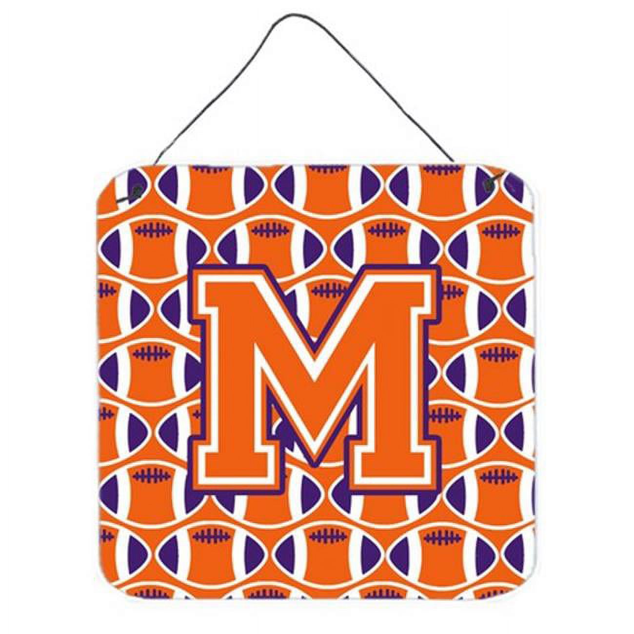 Letter M Football Orange, White & Regalia Wall or Door Hanging Prints ...