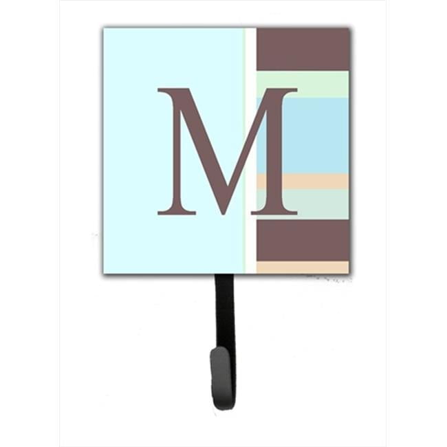 Letter M Initial Monogram - Blue Stripes Leash Holder Or Key Hook ...