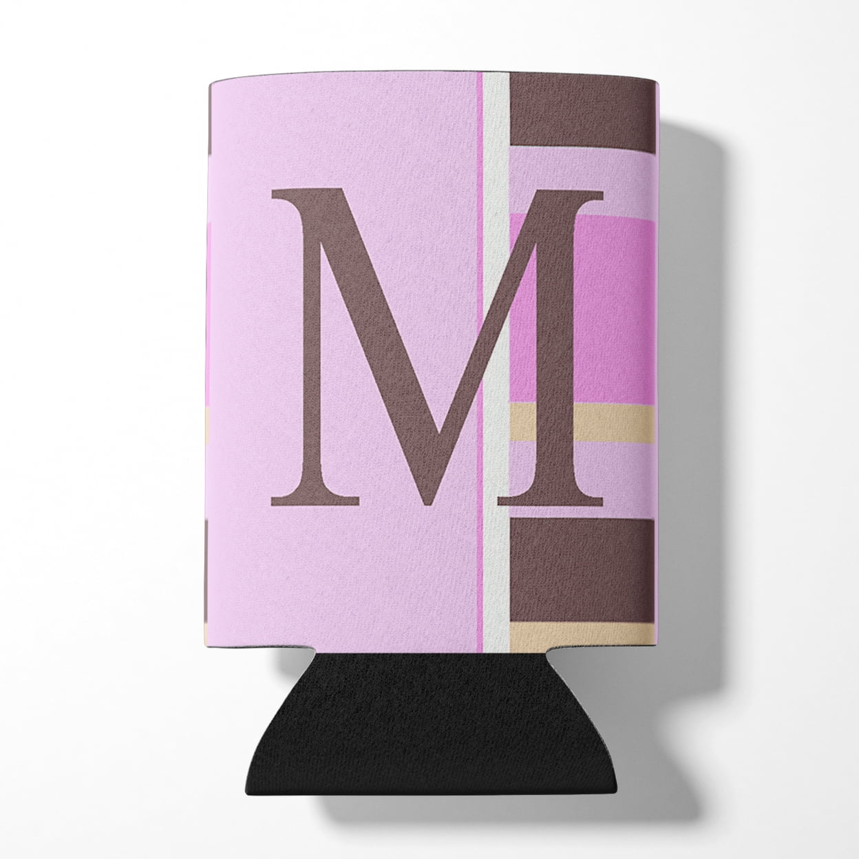 Letter M Initial Monogram - Pink Stripes Can or Bottle Hugger - Walmart.com