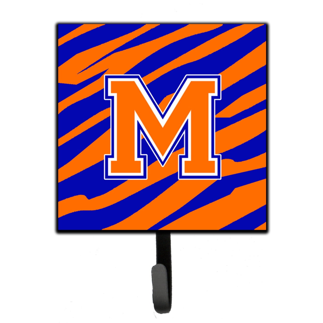 Letter M Initial Tiger Stripe - Blue Orange Leash or Key Holder ...