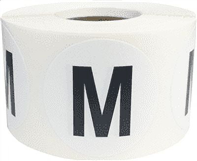 Letter M Inventory Labels 1.5 inch Round Circle Dots 500 Adhesive ...