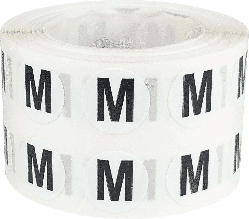 Letter M Inventory Labels .5 Inch Round Circle Dots 1,000 Adhesive ...
