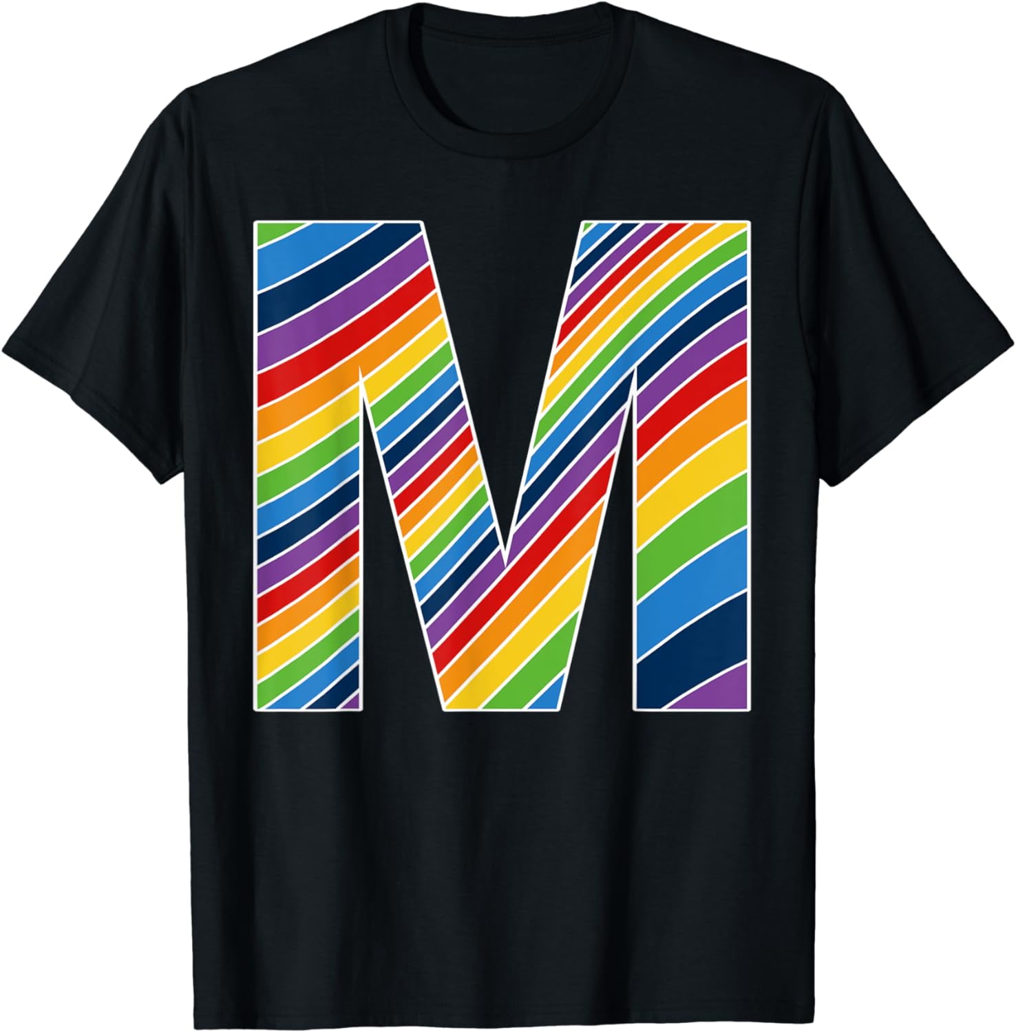 Letter M Lesbian, Gay Pride, Bisexual, Trans Letter M LGBTQ T-Shirt ...