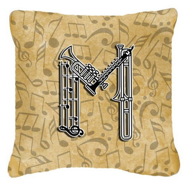 Letter M Musical Instrument Alphabet Canvas Fabric Decorative Pillow ...