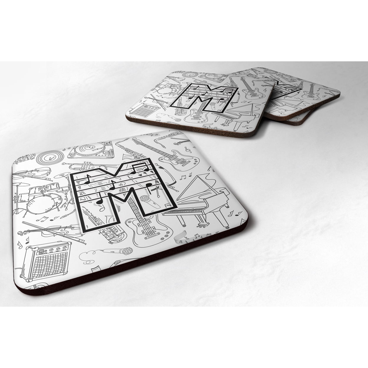 Letter M Musical Note Letters Foam Coaster Set of 4 - Walmart.com
