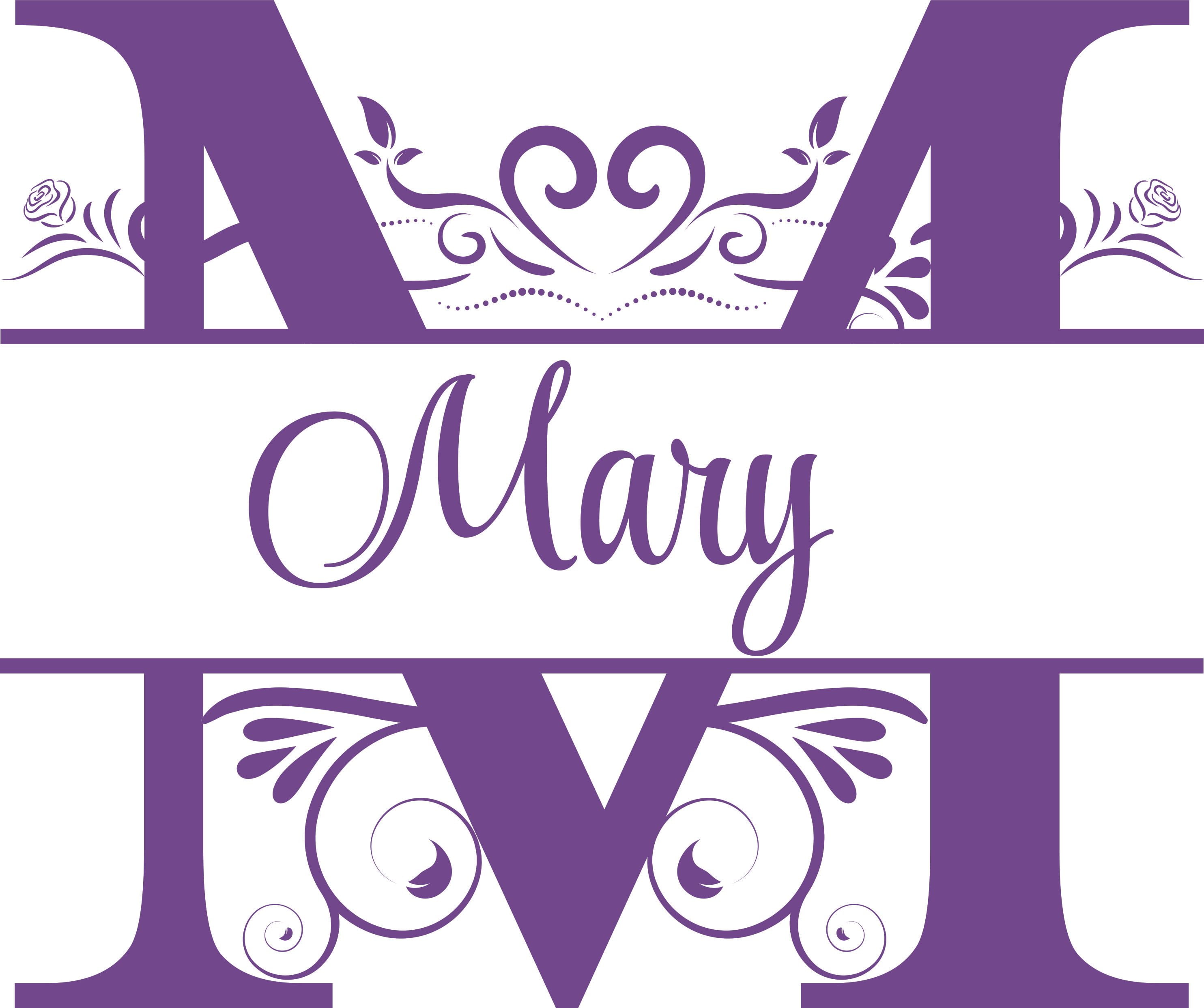 Letter M Name Initial Elegant Pattern Customized Wall Decal - Custom ...