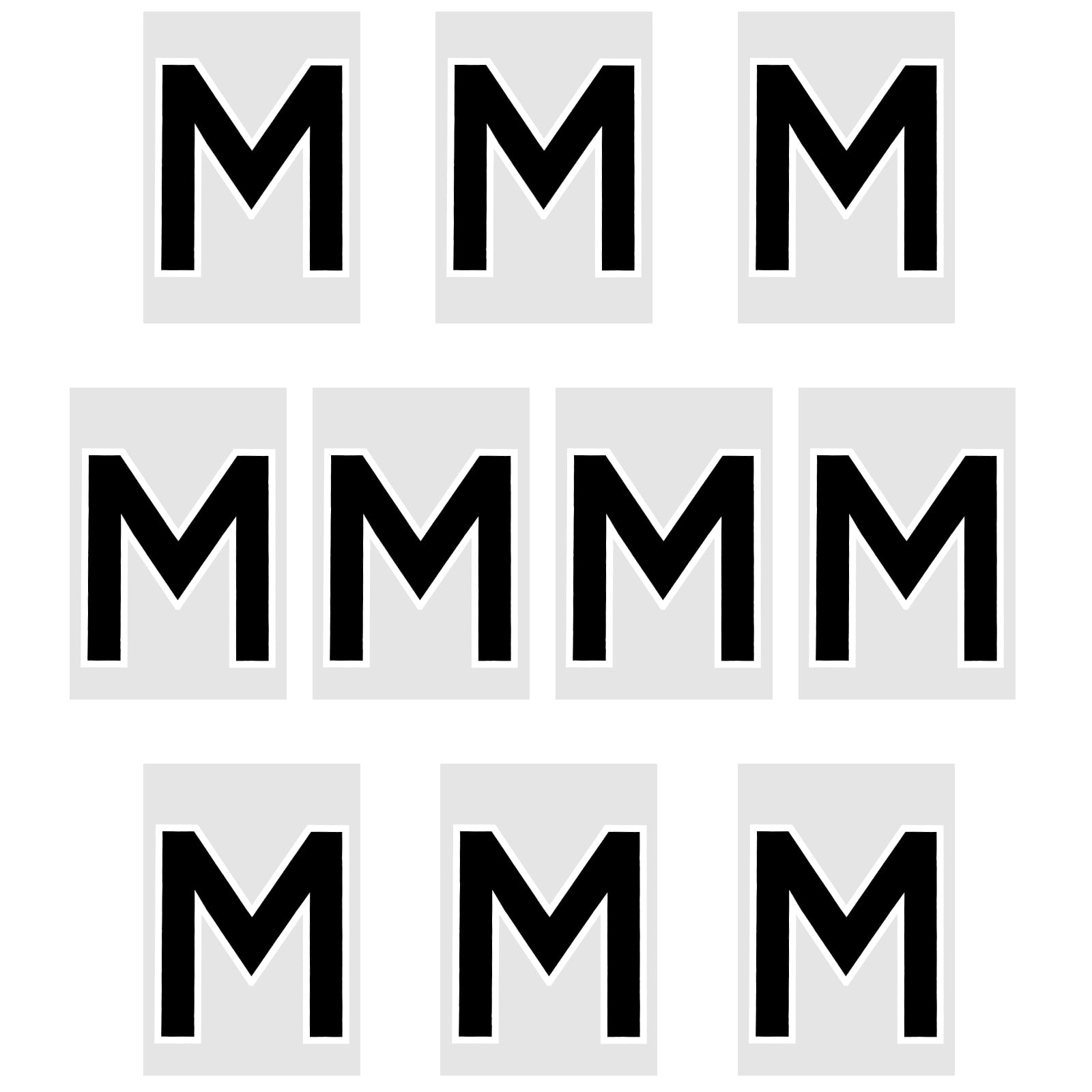Letter M Patches Iron on Heat Transfer Letters 2 Inch Black Letter DIY ...