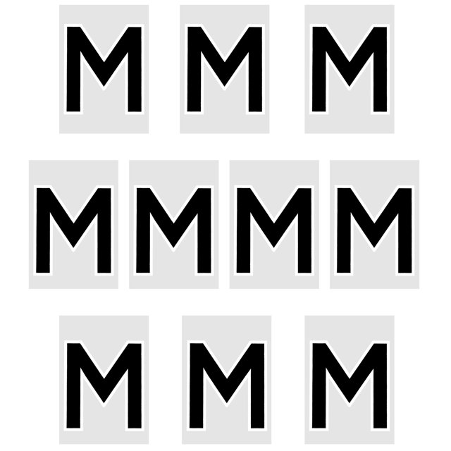 Letter M Patches Iron on Heat Transfer Letters 2 Inch Black Letter DIY ...