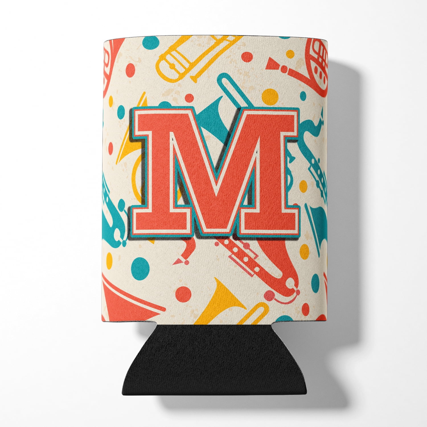 Letter M Retro Teal Orange Musical Instruments Initial Can or Bottle ...