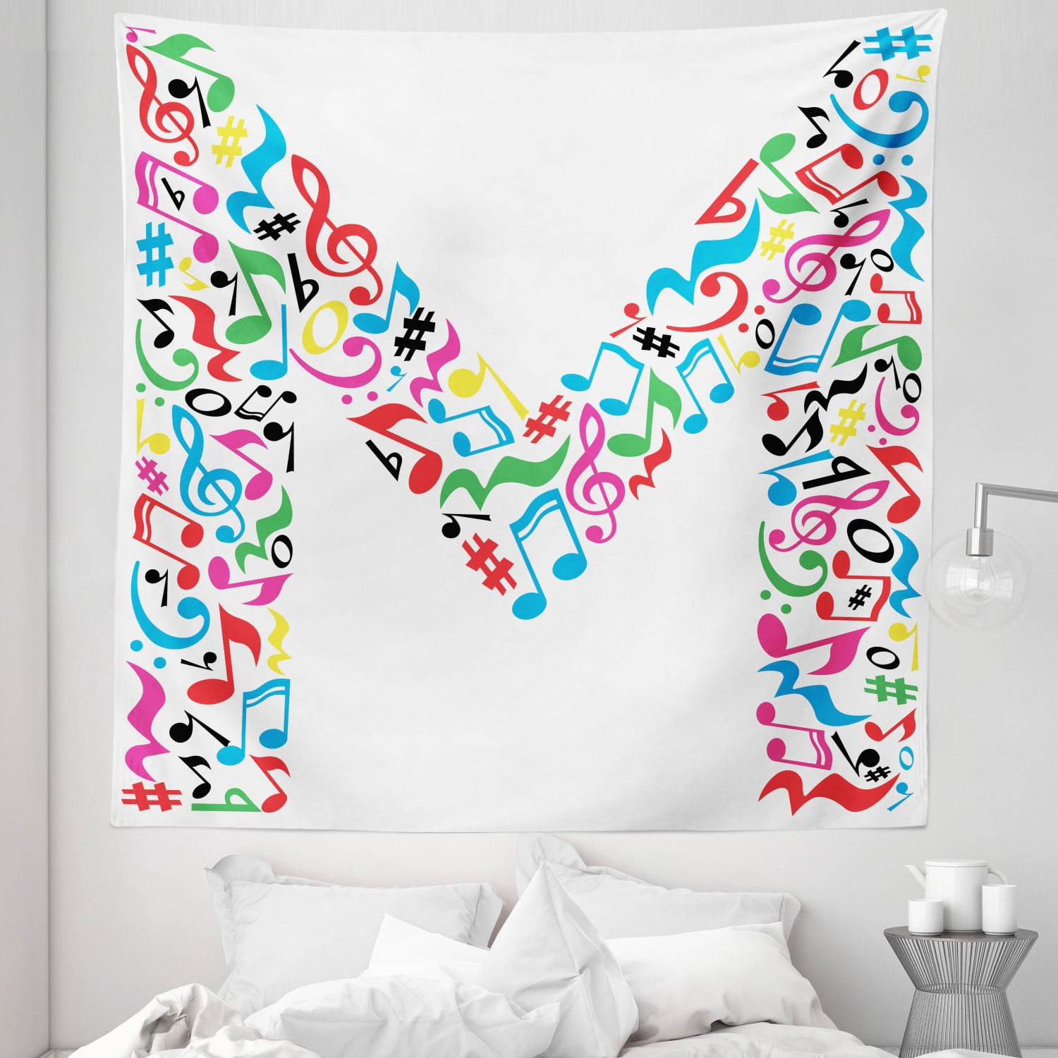 Letter M Tapestry, Major and Minor Notes and Other Musical Elements in ...