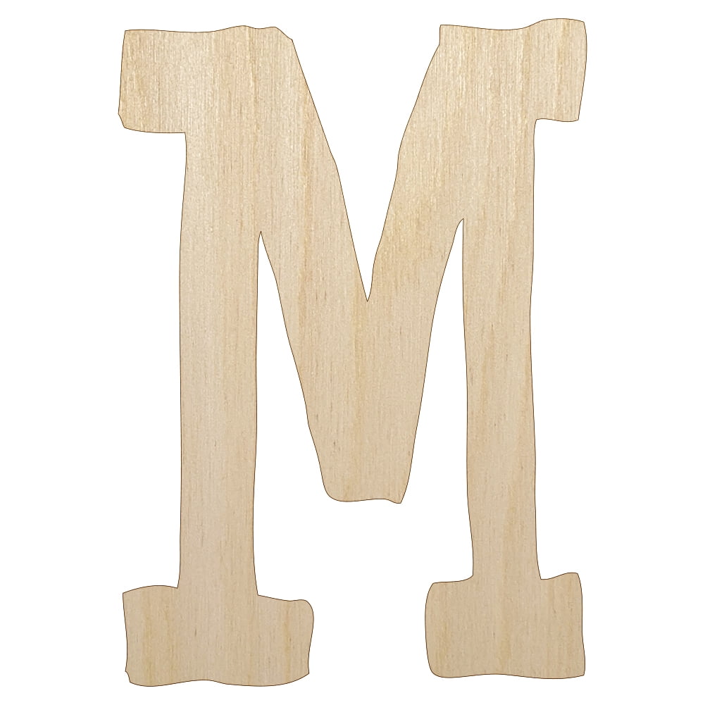 Letter M Uppercase Cute Typewriter Font Wood Shape Unfinished Piece ...