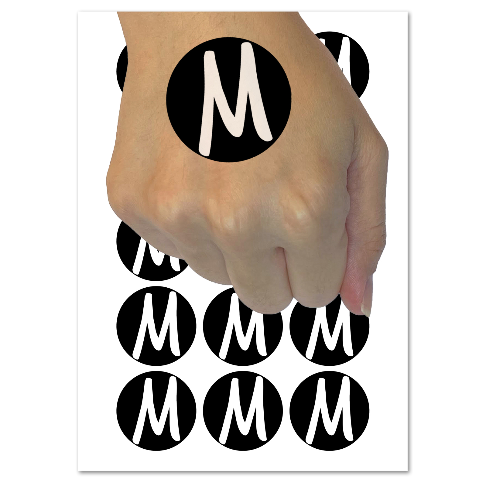 Letter M Uppercase Felt Marker Font Water Resistant Temporary Tattoo ...