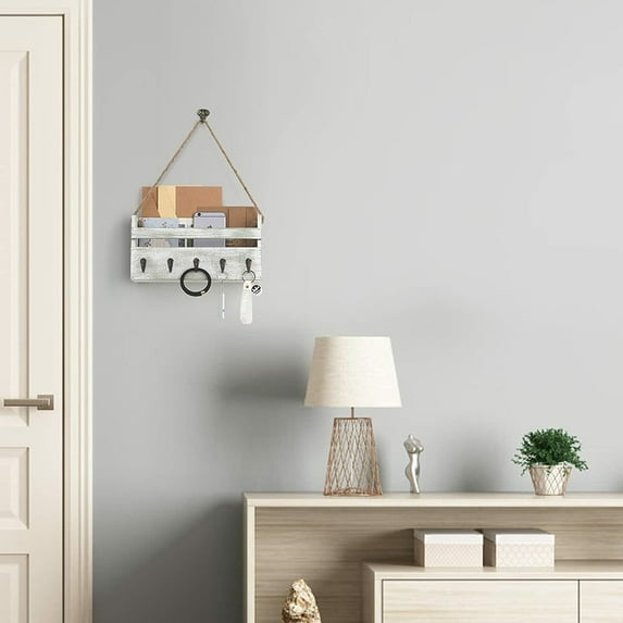 Letter&Mail Wall Mount Organizer Key Rack Holder Entryway Sorter Decor ...