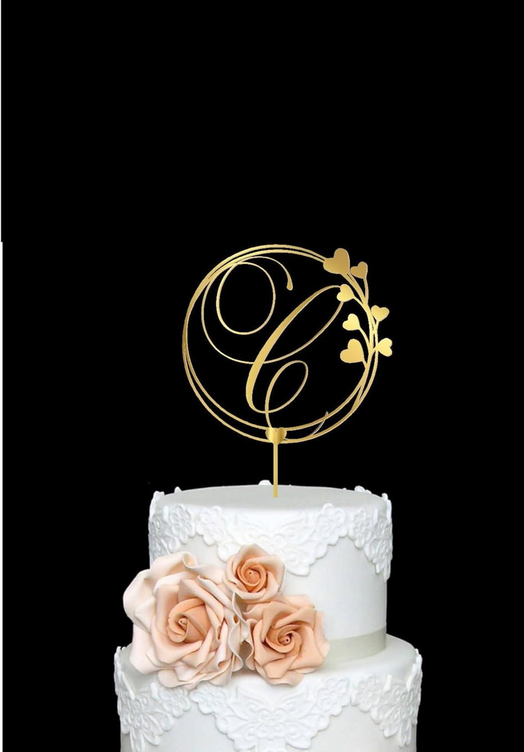 Letter Monogram Cake Topper Initial Wedding Cake Toppers Custom Wedding ...