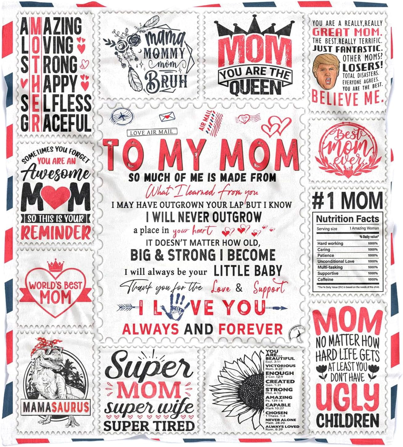 Letter to My Mom Blanket, Mothers Day Blanket, Mom Gift, Best Mothers ...