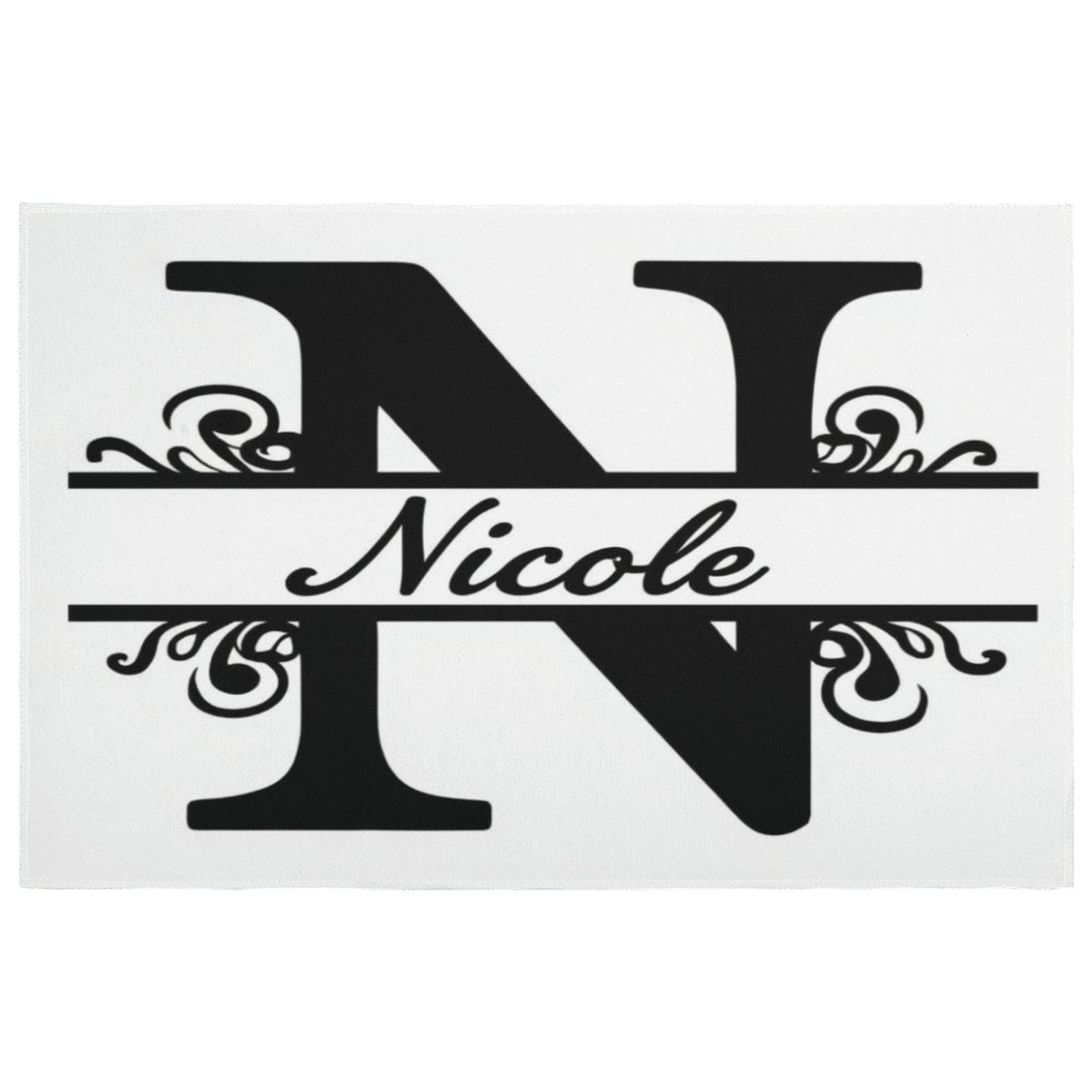 Letter N Adult Home Decor Bedroom Living Room Crystal Velvet Carpet ...