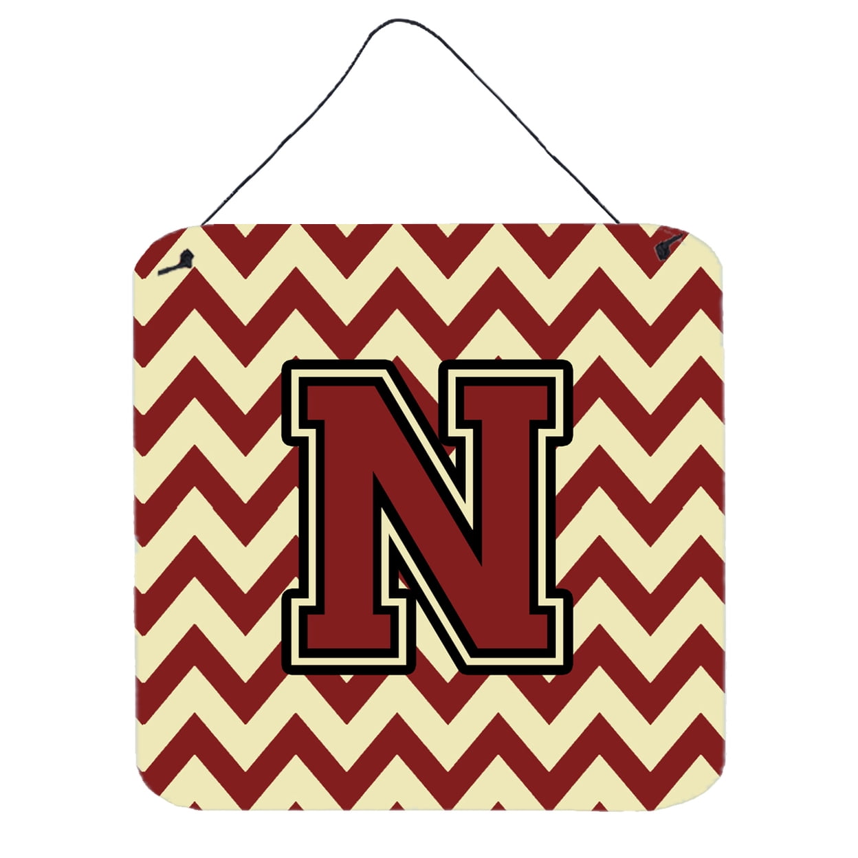 Letter N Chevron Maroon and Gold Wall or Door Hanging Prints - Walmart.com