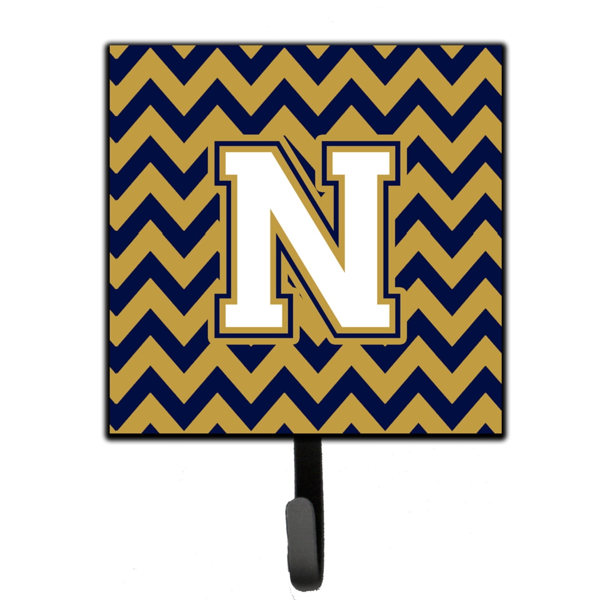 Letter N Chevron Navy Blue and Gold Leash or Key Holder - Walmart.com