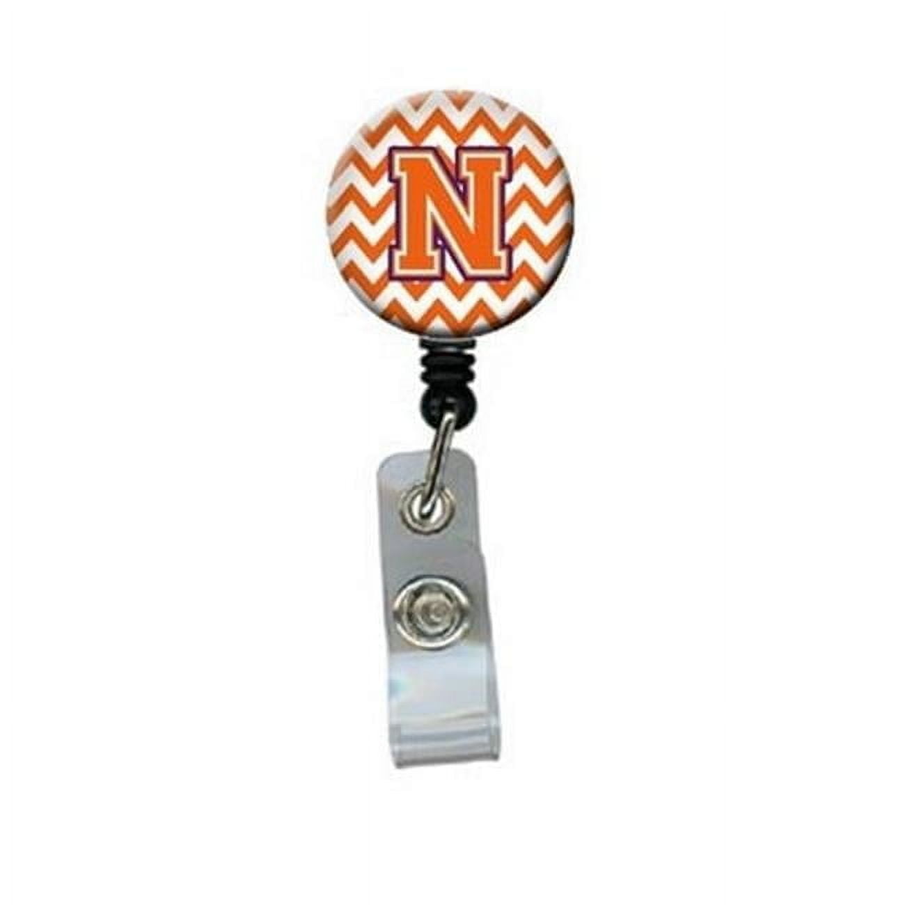 Letter N Chevron Orange & Regalia Retractable Badge Reel - Walmart.com