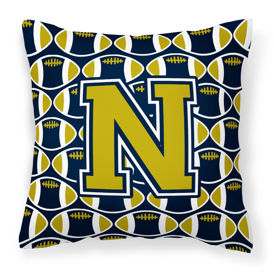 Letter N Football Blue and Gold Fabric Decorative Pillow - Walmart.com