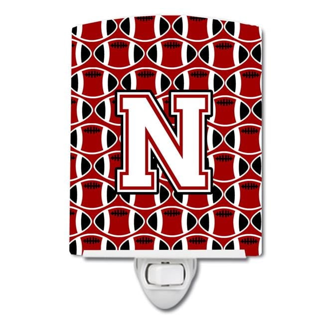 Letter N Football Cardinal & White Ceramic Night Light - Walmart.com