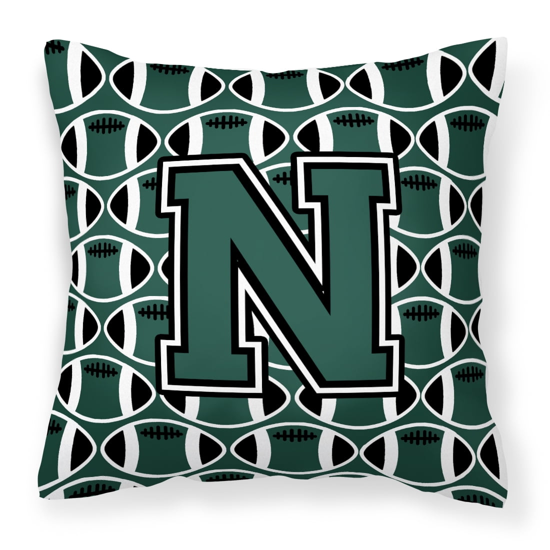 Letter N Football Green and White Fabric Decorative Pillow - Walmart.com