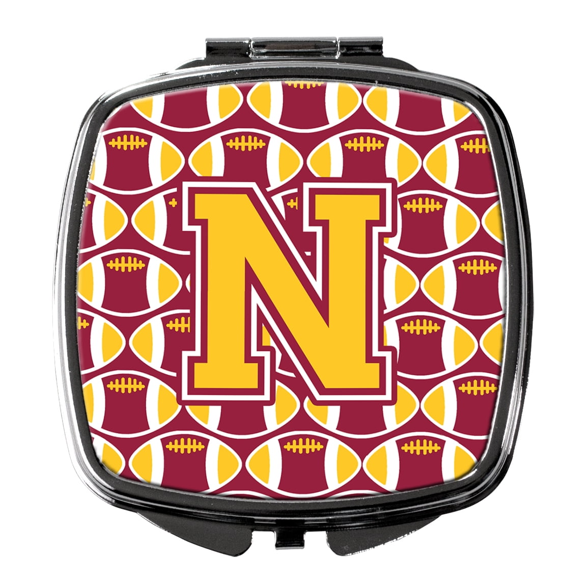 Letter N Football Maroon and Gold Compact Mirror - Walmart.com