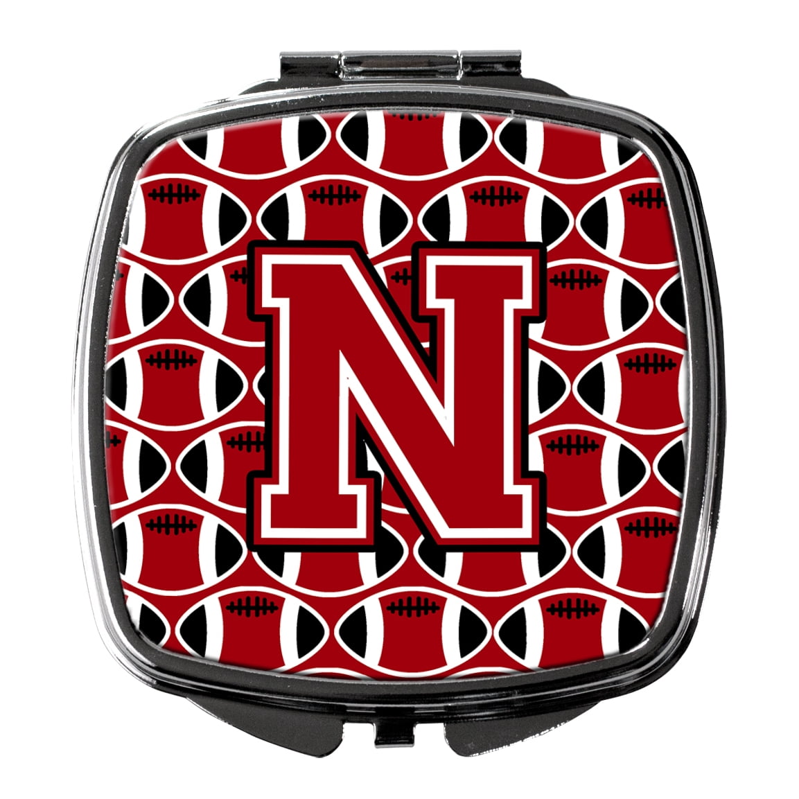 Letter N Football Red Black and White Compact Mirror CJ1073-NSCM ...