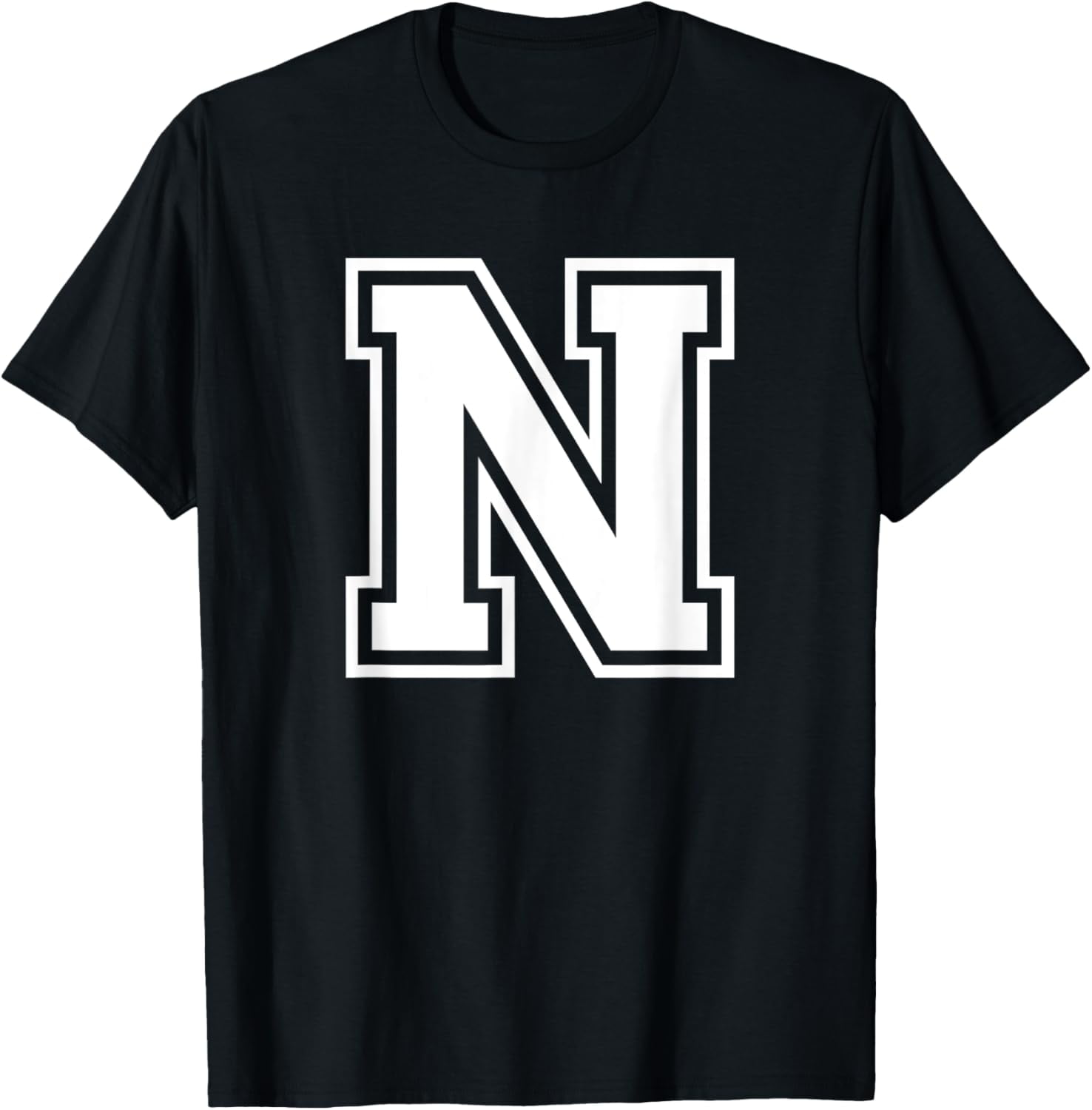 Letter N Name Initial Varsity Alphabet Monogram T-Shirt - Walmart.com