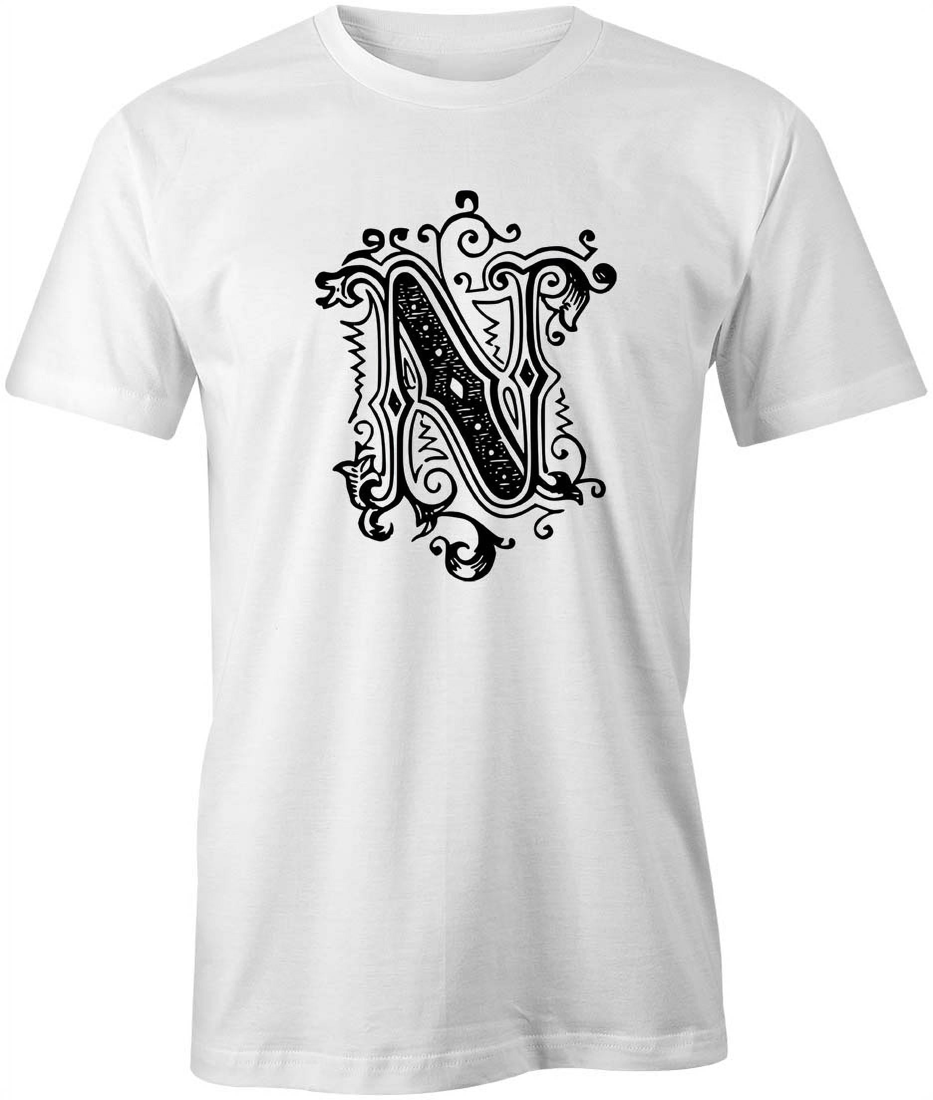 Letter N T-Shirt | Decorative Alphabet White Tee Gift - Walmart.com