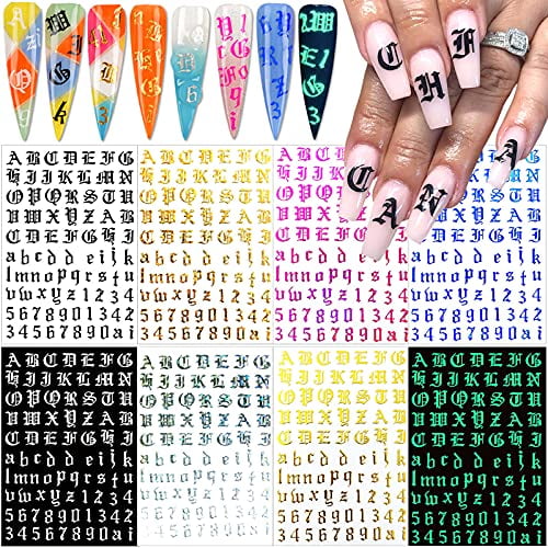 Letter Nail Art Stickers Number Nail Decals Nail Art Supplies Old ...