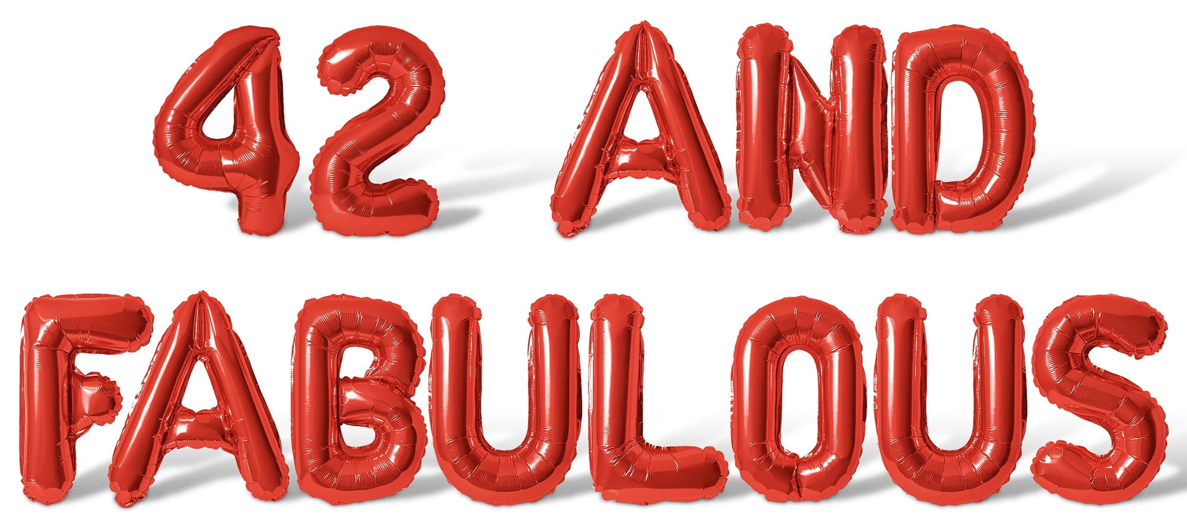 Letter & Number Balloons - 42 AND FABULOUS 16" Inch Alphabet Letters ...