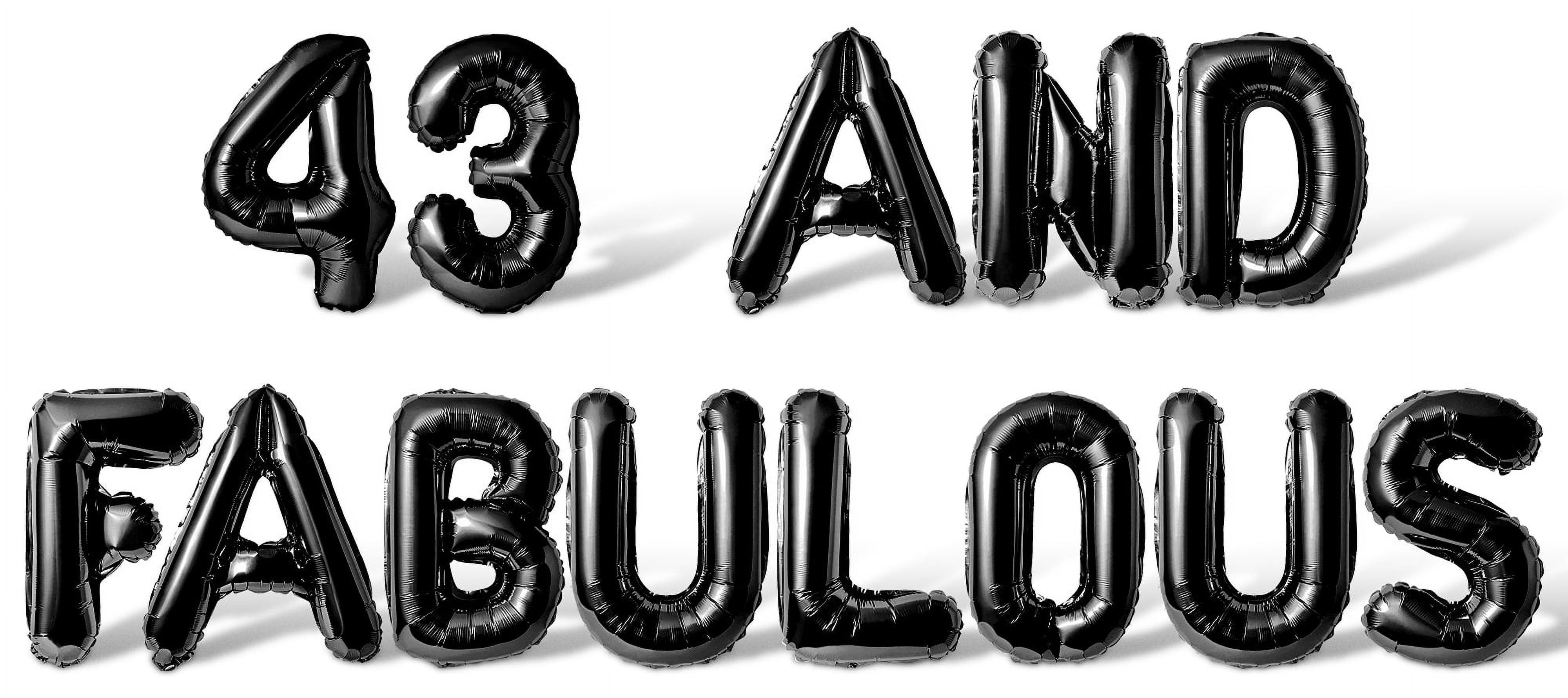 Letter & Number Balloons - 43 AND FABULOUS 16" Inch Alphabet Letters ...