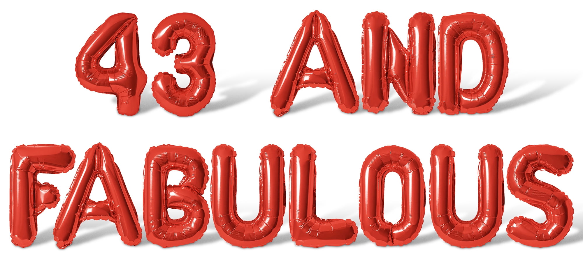 Letter & Number Balloons - 43 AND FABULOUS 16" Inch Alphabet Letters ...