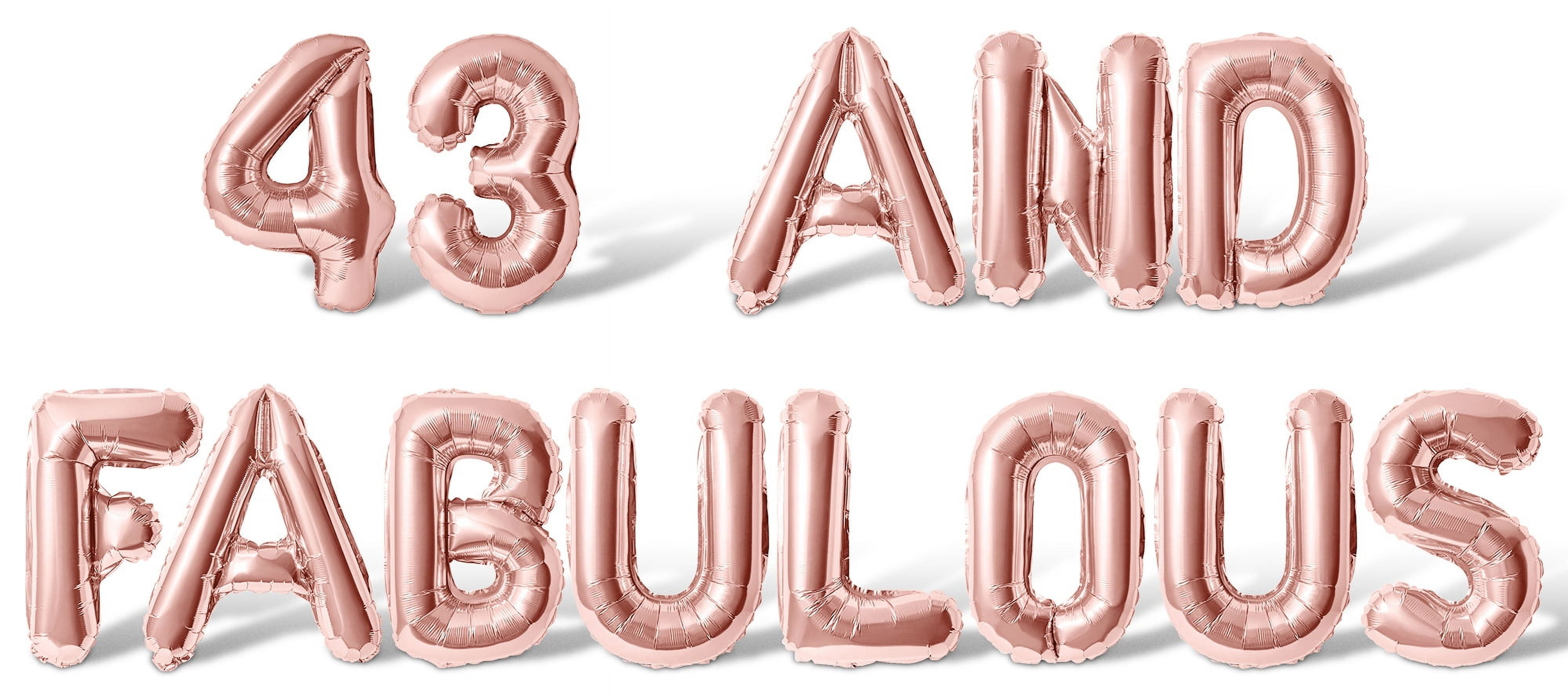 Letter & Number Balloons - 43 AND FABULOUS 16" Inch Alphabet Letters ...