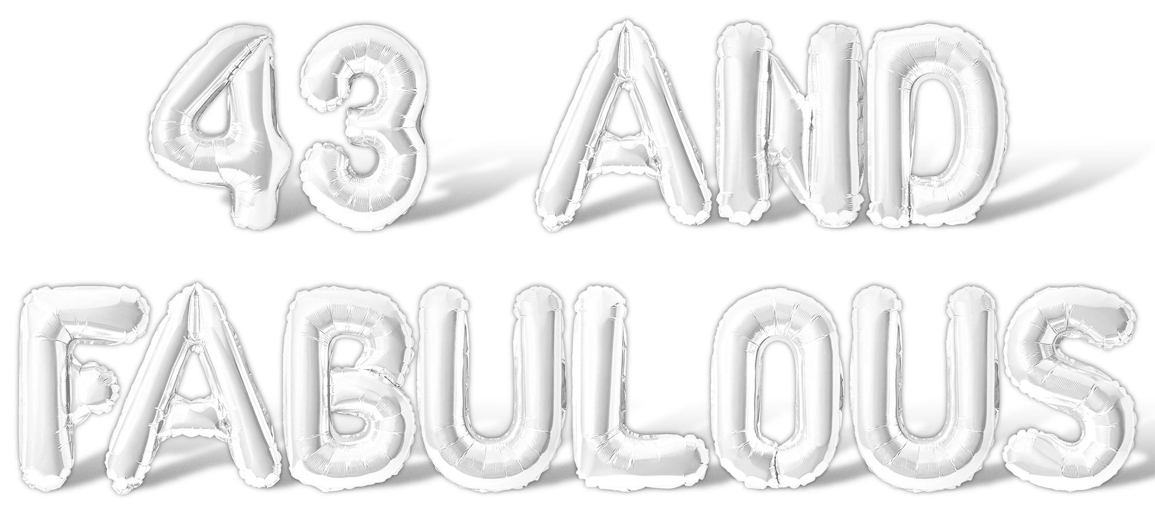 Letter & Number Balloons - 43 AND FABULOUS 16" Inch Alphabet Letters ...