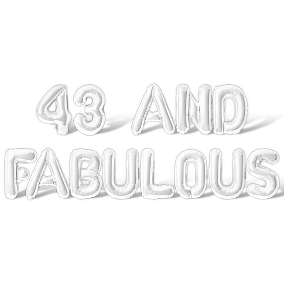 Letter & Number Balloons - 43 AND FABULOUS 16" Inch Alphabet Letters ...