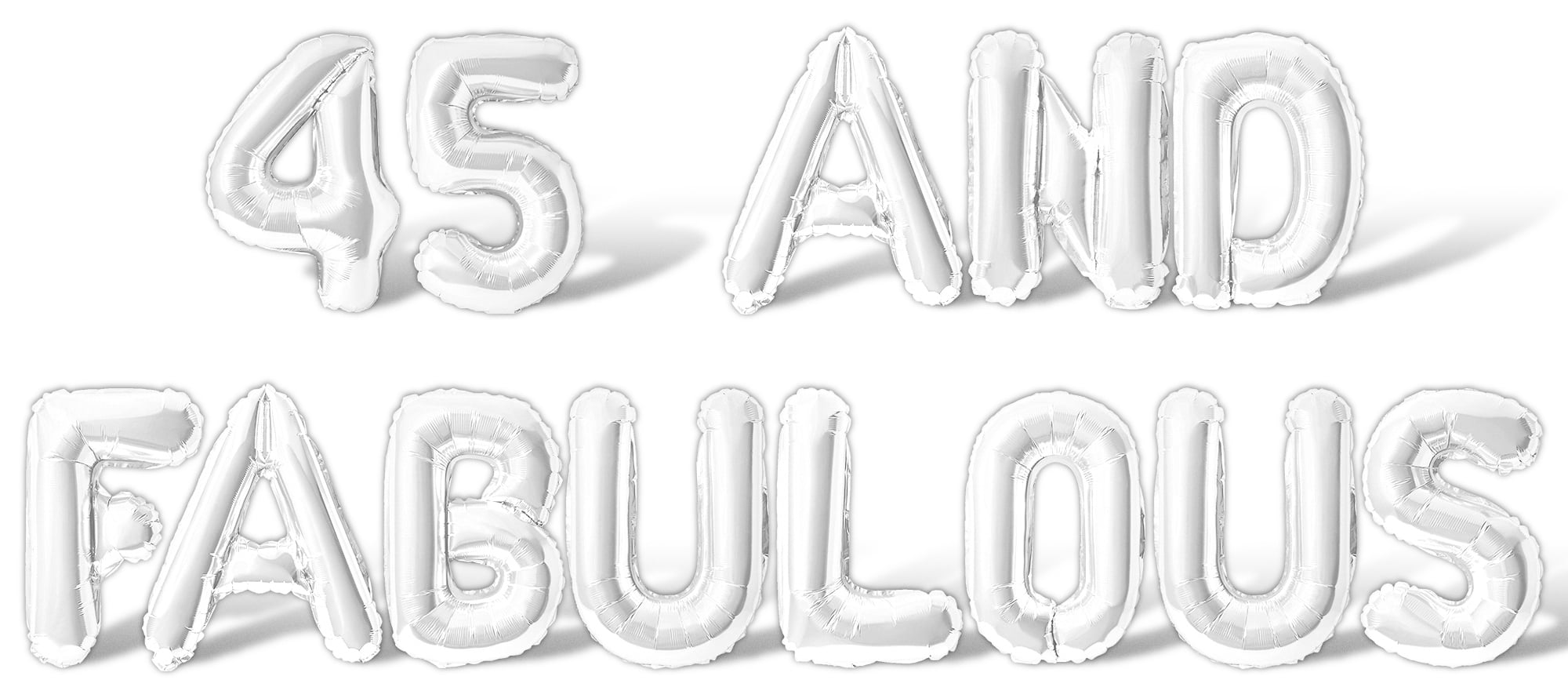Letter & Number Balloons - 45 AND FABULOUS 16" Inch Alphabet Letters ...