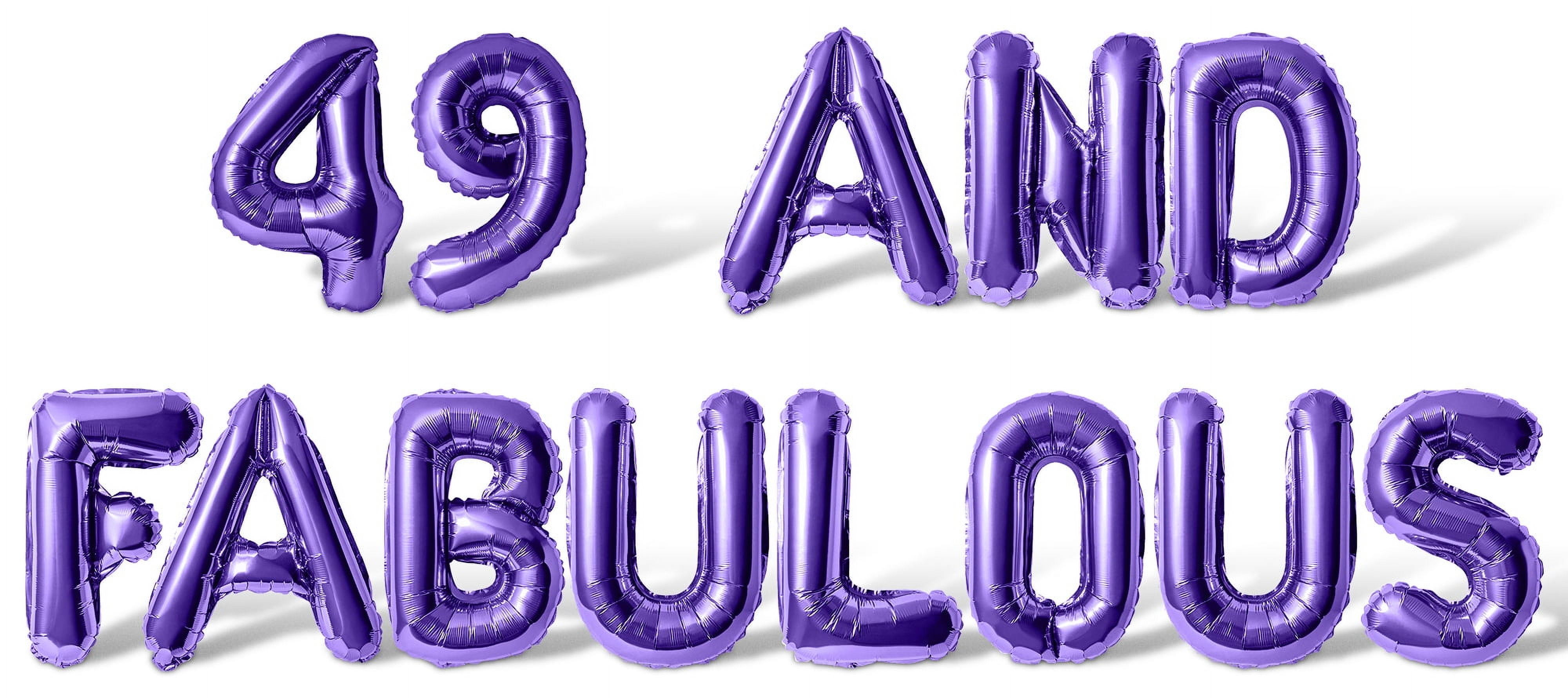 Letter & Number Balloons - 49 AND FABULOUS 16" Inch Alphabet Letters ...