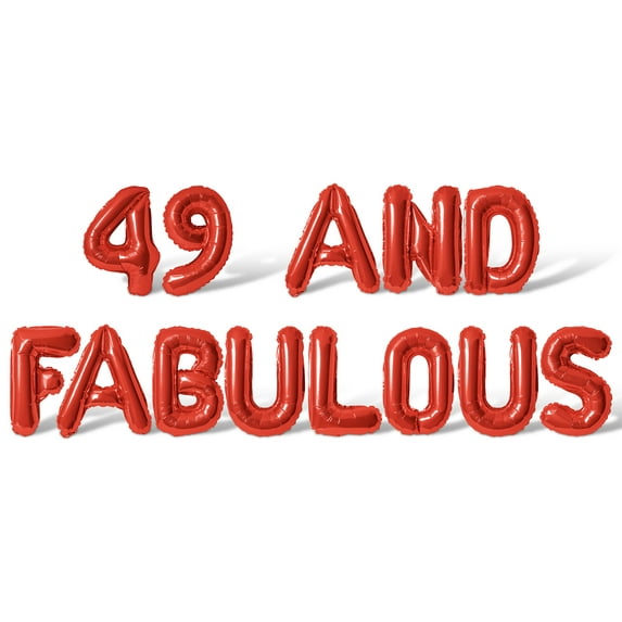 Letter & Number Balloons - 49 AND FABULOUS 16" Inch Alphabet Letters ...