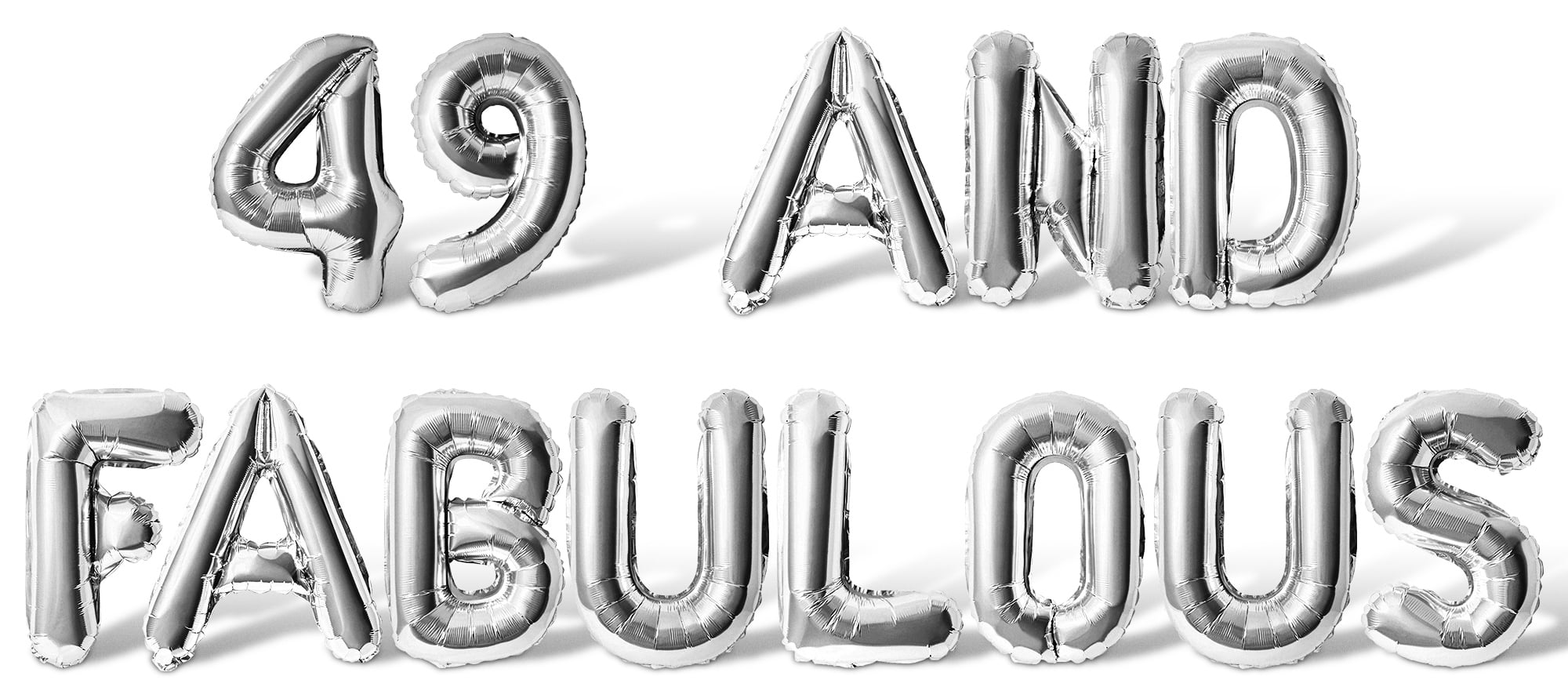 Letter & Number Balloons - 49 AND FABULOUS 16" Inch Alphabet Letters ...