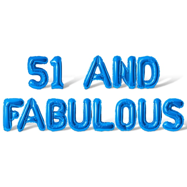 Letter & Number Balloons - 51 AND FABULOUS 16" Inch Alphabet Letters ...