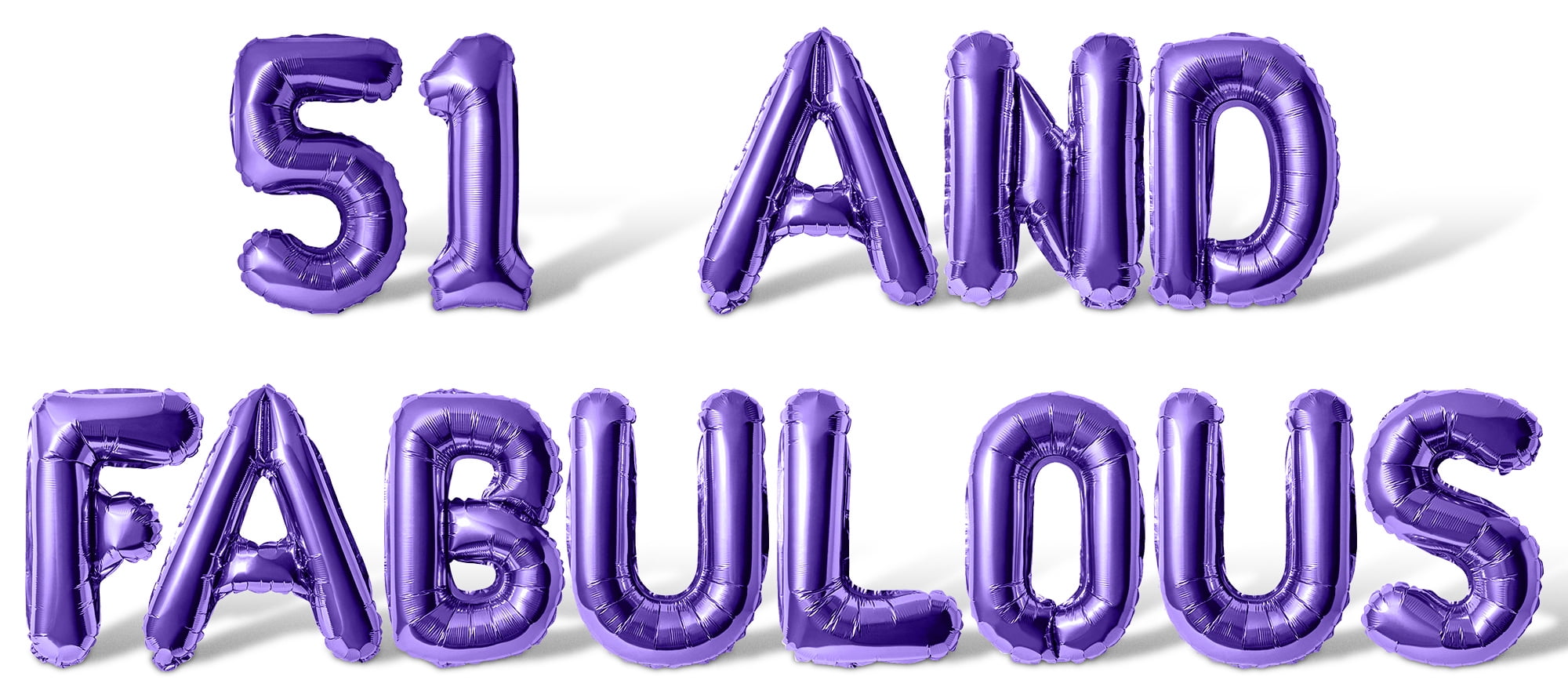 Letter & Number Balloons - 51 AND FABULOUS 16" Inch Alphabet Letters ...
