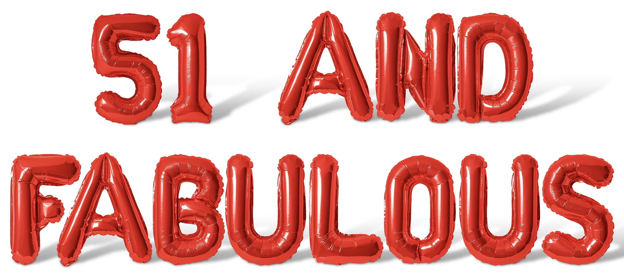 Letter & Number Balloons - 51 AND FABULOUS 16" Inch Alphabet Letters ...
