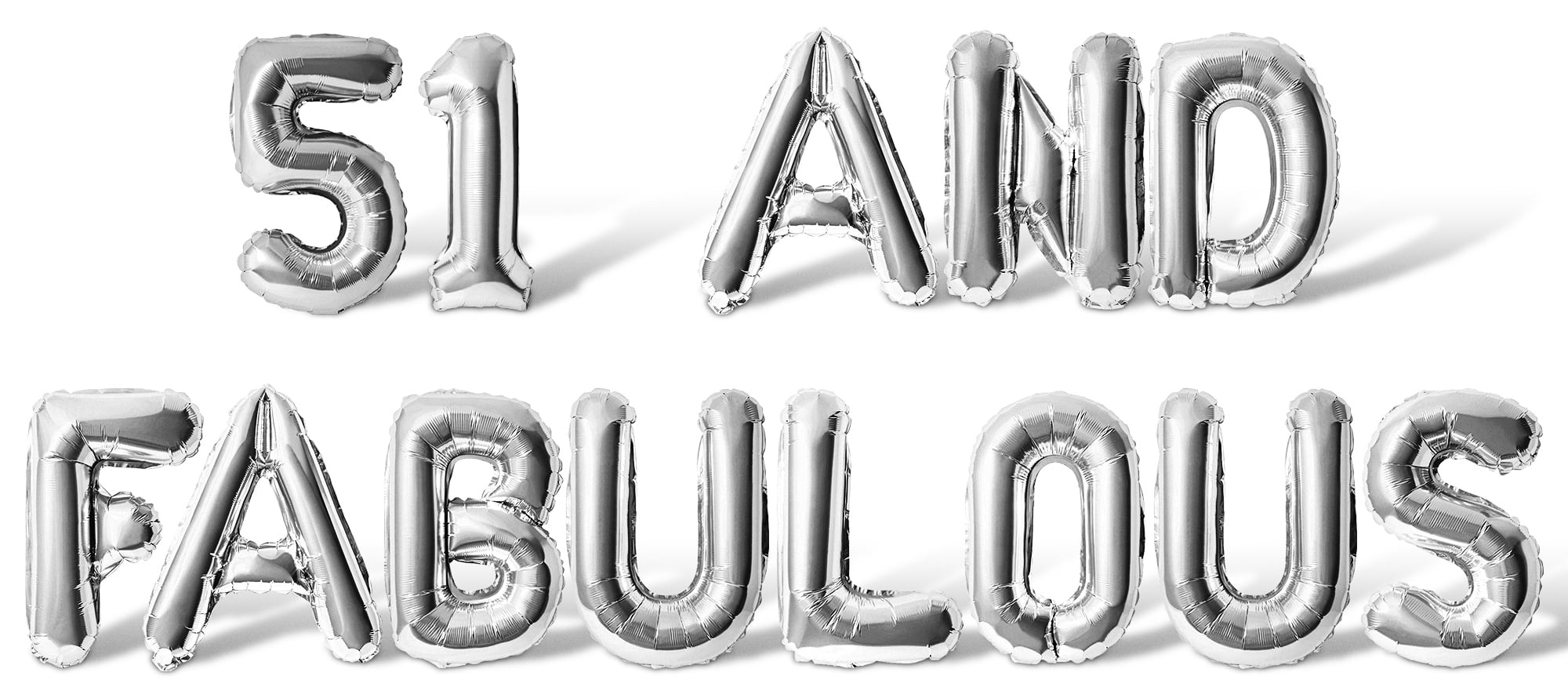 Letter & Number Balloons - 51 AND FABULOUS 16" Inch Alphabet Letters ...