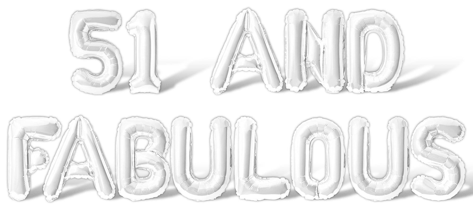Letter & Number Balloons - 51 AND FABULOUS 16" Inch Alphabet Letters ...