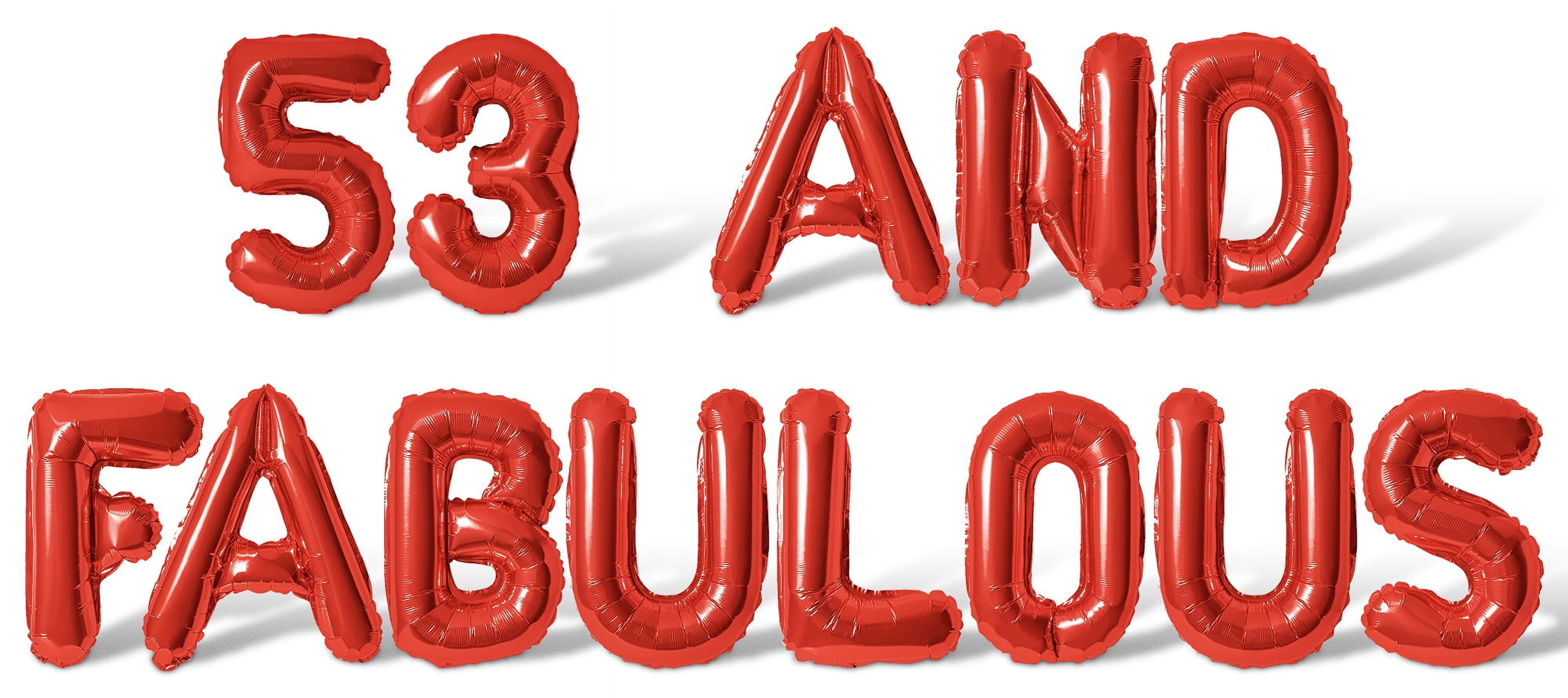 Letter & Number Balloons - 53 AND FABULOUS 16" Inch Alphabet Letters ...