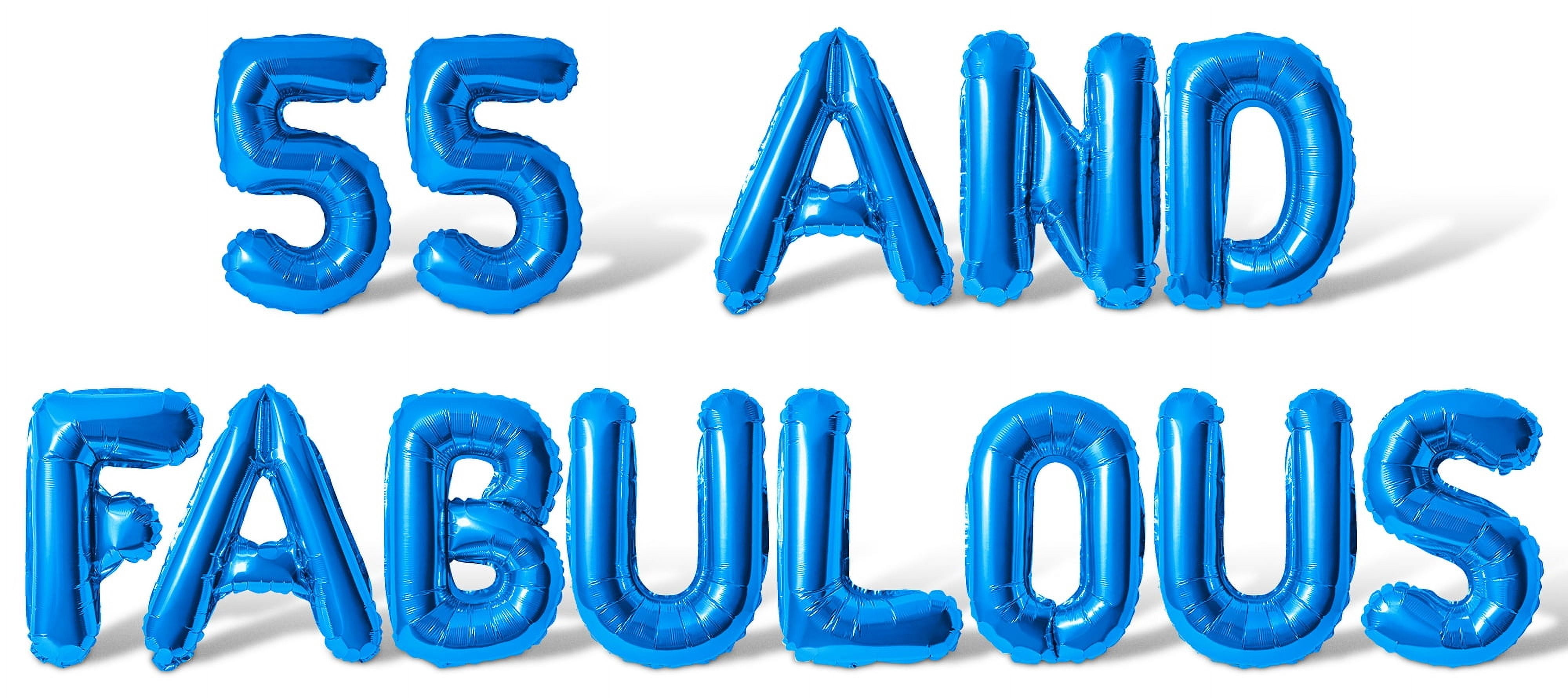 Letter & Number Balloons - 55 AND FABULOUS 16" Inch Alphabet Letters ...