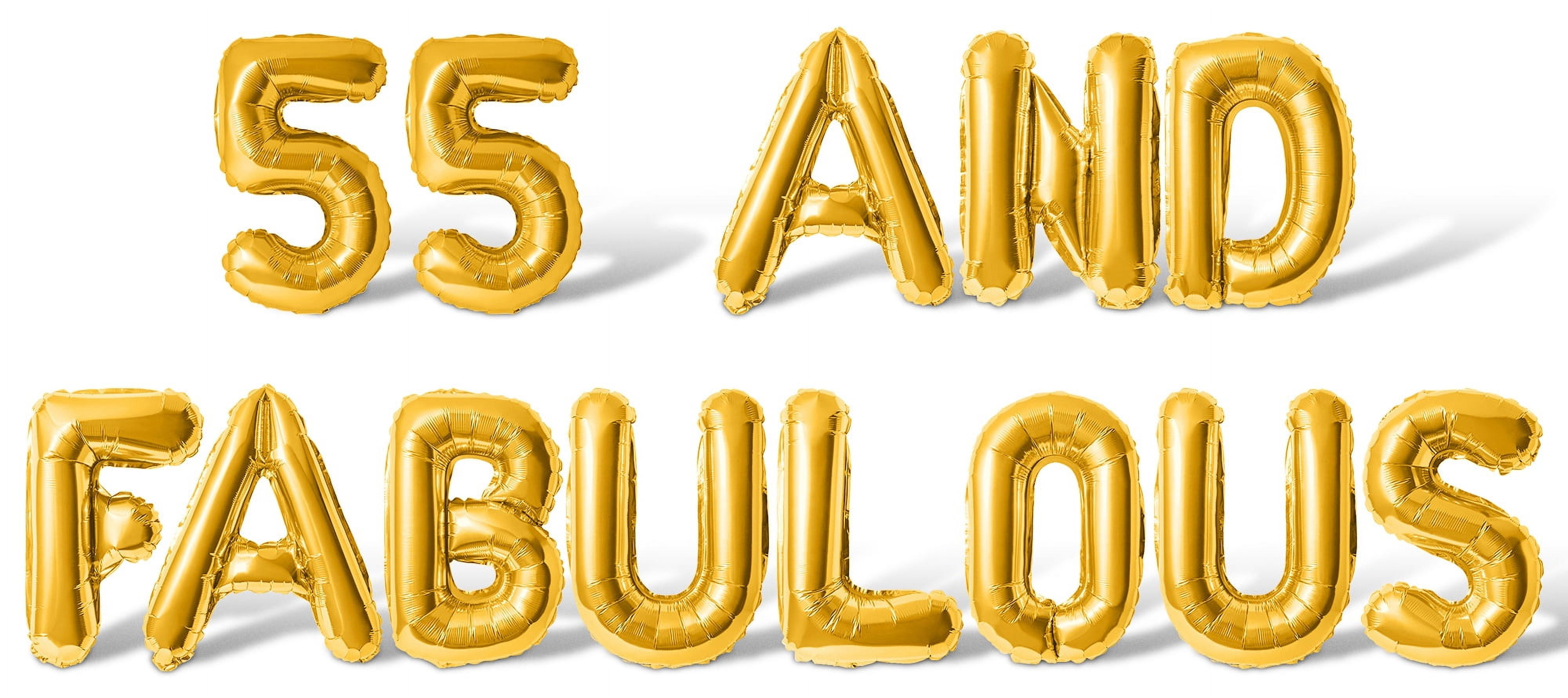 Letter & Number Balloons - 55 AND FABULOUS 16" Inch Alphabet Letters ...